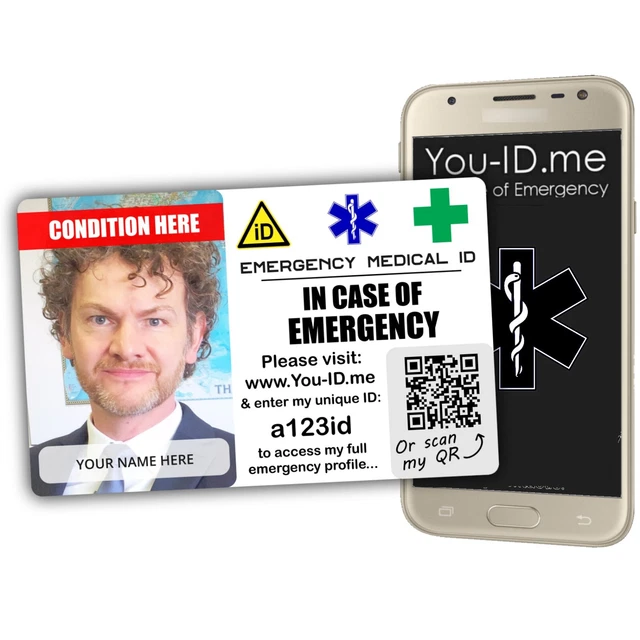 MEDICAL ID CARD. Customised Emergency Identity QR Code Can Alert ...