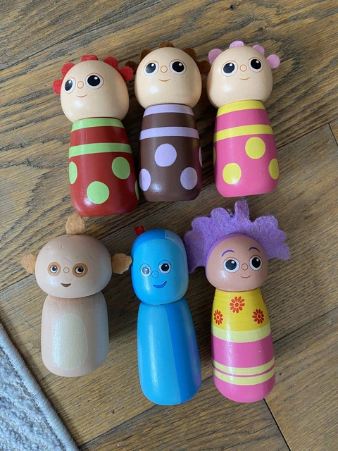 CBEEBIES IN THE Night Garden Wooden Skittles Iggle Piggle Upsey Daisy £ ...