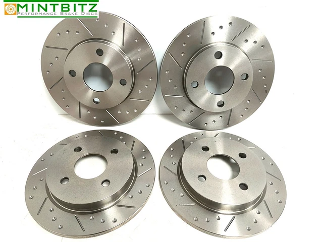 DIMPLED AND GROOVED BRAKE DISCS FRONT REAR FORD SIERRA RS COSWORTH 2WD ...