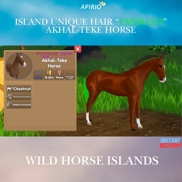 WILD HORSE ISLANDS 💚 IUH Emerald Chestnut Akhal-Teke Horse💚 $55.98 ...