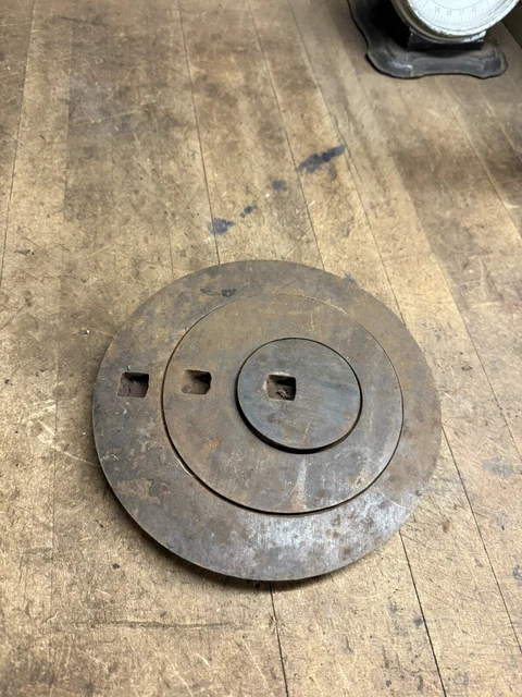 ANTIQUE CAST IRON Stove Eye Top Covers 3 Piece Nesting Lids Cookstove ...