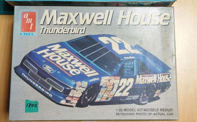 AMT 1/25 MAXWELL House Ford Thunderbird NASCAR USA Rare Unbuilt Model ...