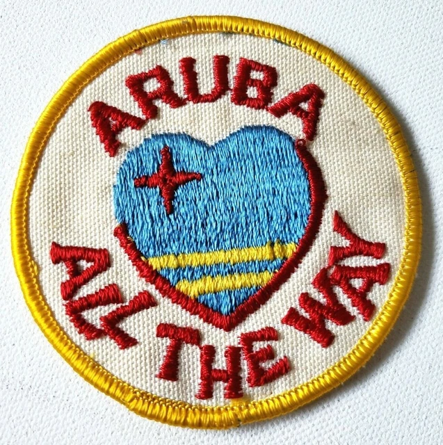 VINTAGE ARUBA ALL THE WAY International patch embroidery Flag $10.00 - PicClick CA