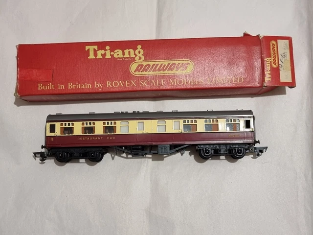TRIANG TRI-ANG HORNBY R224 Br Maroon Cream Restaurant Car Coach 00 ...