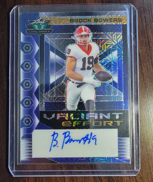 Brock Bowers 2023 Leaf Valiant Blue Wave Primastic Rc Auto 4 Eur 110 26 Picclick Fr