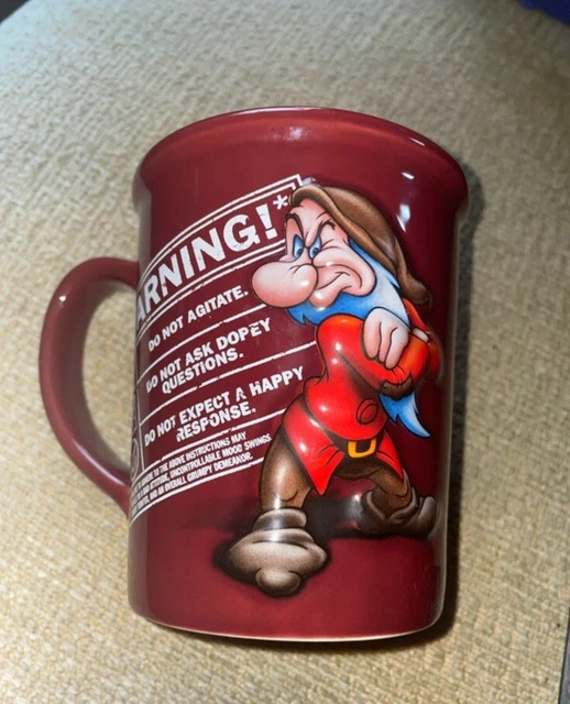 DISNEY GRUMPY MUG 3D Warning Snow White Large Size £14.95 - PicClick UK