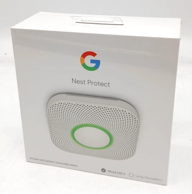 GOOGLE NEST PROTECT 2nd Gen Smoke Carbon Monoxide Alarm Wired EXP:2033/ ...