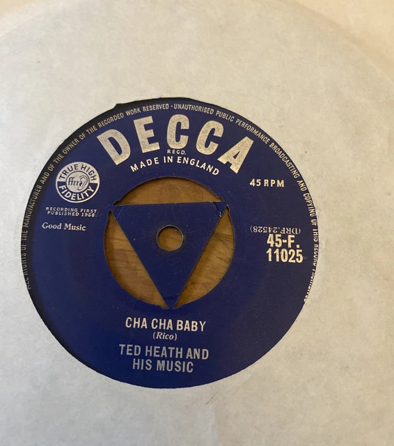TED HEATH UND seine Musik - Cha Cha Baby/Tom Hark 1958 * ED1 Decca F ...