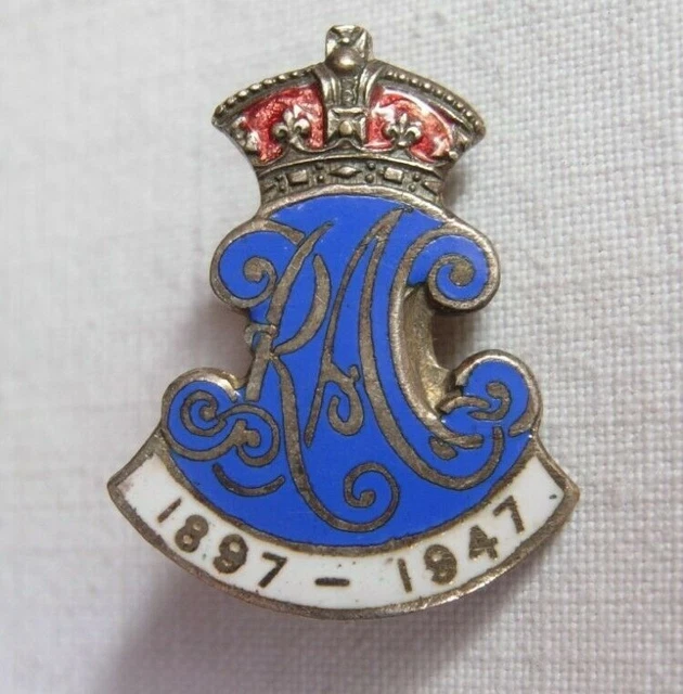 RAC ENAMEL LAPEL badge 1897-1947 Royal Automobile Club 50th anniversary ...