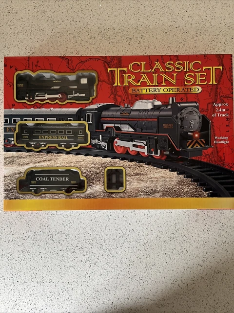 CLASSIC TRAIN SET Toy Train Set Kids Battery Operated Light & Sound New ...