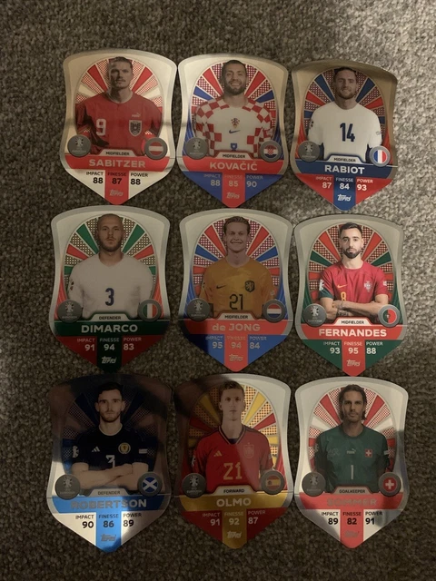 TOPPS MATCH ATTAX UEFA Euro 2024 Chrome Shield Cards (9 Cards) £10.00 ...