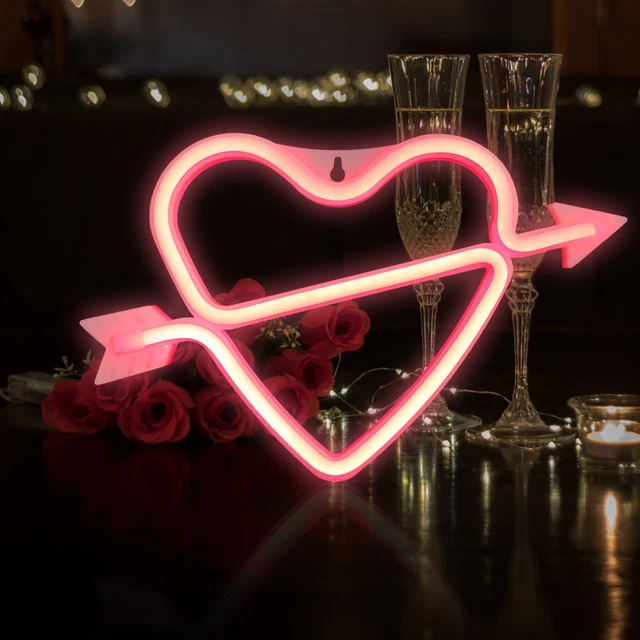 LOVE NEON LIGHT Child Heart Sign Valentine's Day Shaped Decorations £13 ...