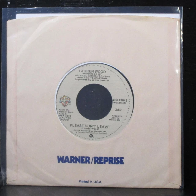 LAUREN WOOD - Please Don't Leave 7" VG + vinyle 45 WBS 49043 USA 1979 EUR 5,39 - PicClick FR