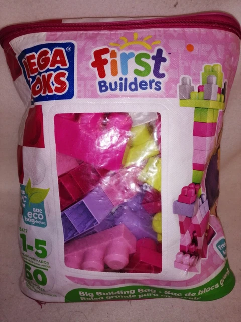 MATTEL MEGA BLOKS First Builders Big Building Pink Bag - Toy Blocks ...
