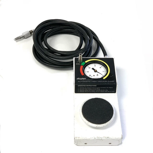 STRYKER REF 0206-500-000, Automatic High Vacuum Foot Pump, 70-100 PSIG ...