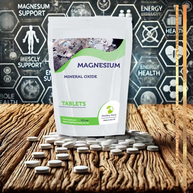 MAGNESIUM 30 TABLETS 375mg Essential Mineral Supplement for Bone Health ...