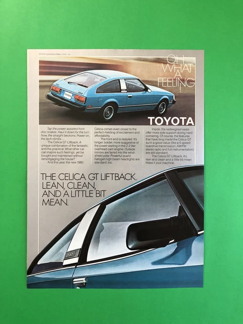 1980 TOYOTA CELICA Gt Vintage Original Print Ad Advertisement Printed ...