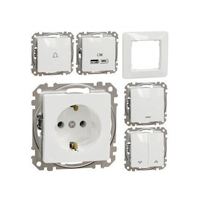 SEDNA DESIGN SCHNEIDER Electric Steckdose Schalter Dimmer SAT TV Rahmen ...