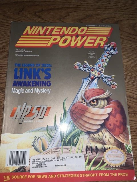 NINTENDO POWER MAGAZINE Vol 50 Legend of Zelda Link’s Poster/tattoos No ...
