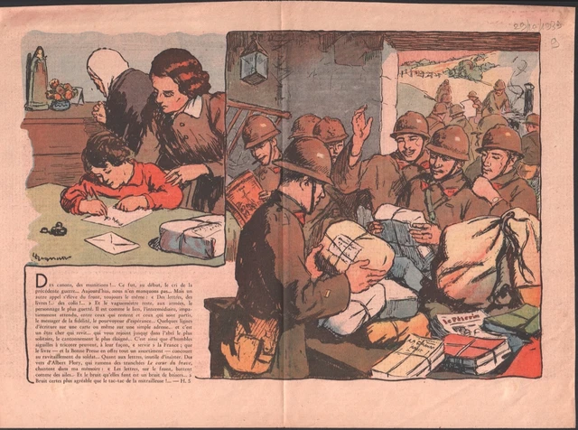 ALLEGORY MILITARY MAIL Vague Letters In War Wwii Illustration 1939 £13. ...