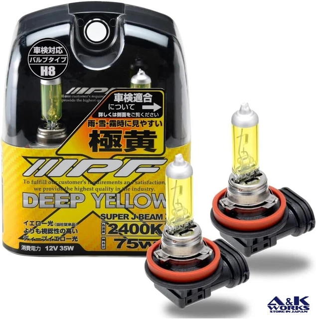 IPF XY63 HEADLIGHTS Foglights Halogen Bulb H8 12V 35W 2400K Deep Yellow ...