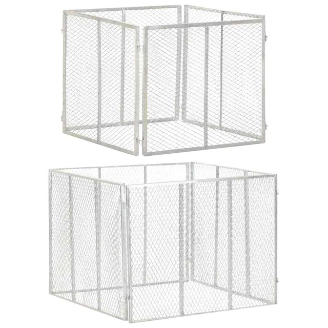 GARDEN COMPOSTER 100X100X77 cm Galvanised Iron Compost Bin Waste Box ...