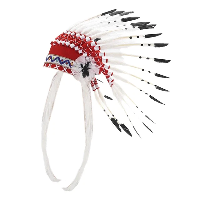 NATIVE AMERICAN INSPIRED Feather Headdress, Headgear for Masked Ball Dance £18.44 - PicClick UK