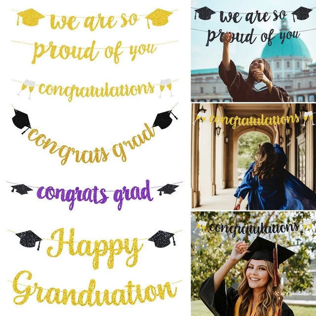 CONGRATULATION GRADUATION BANNER Hanging Banner Graduation Banner Wall ...