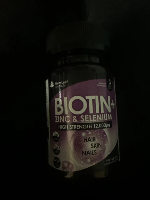 NEW LEAF BIOTIN+ Zinc & Selenium Vitamins 12000mcg - 180 Tablets £3.50 ...