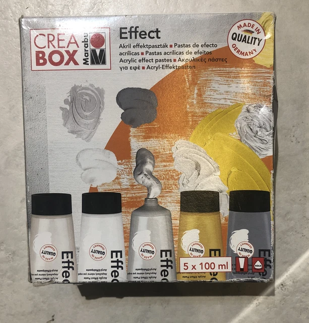 MARABU CREA BOX Acrylic Effect Colours Paste 5x 100ml Pieces £10.99 ...