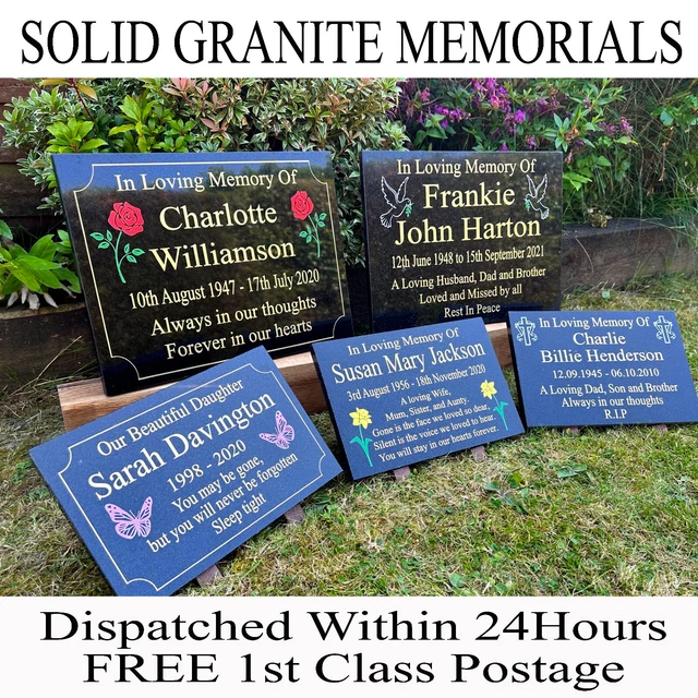 Flat Grave Marker Absolute Granite Cemetery Grave Marker - 20x10x0.4 ...