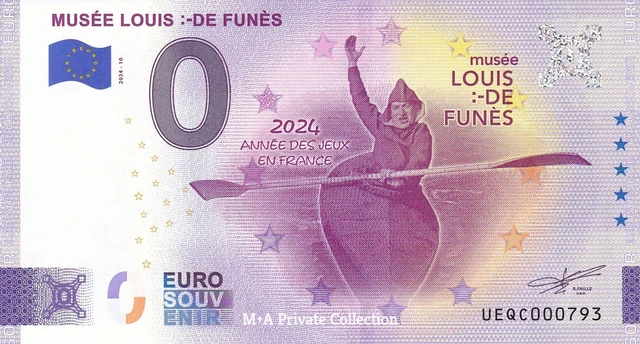 ZERO EURO NOTE | 0 euro FRANCE - MUSEUM LOUIS DE FUNES Funès UEQC-2024 ...