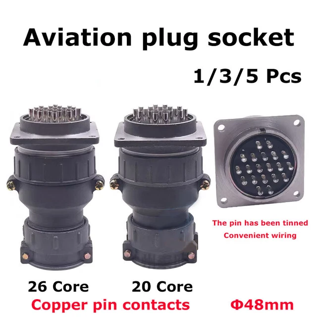 20/26 CORE AVIATION Connector plug socket Cable Circular Connector 1/3 ...
