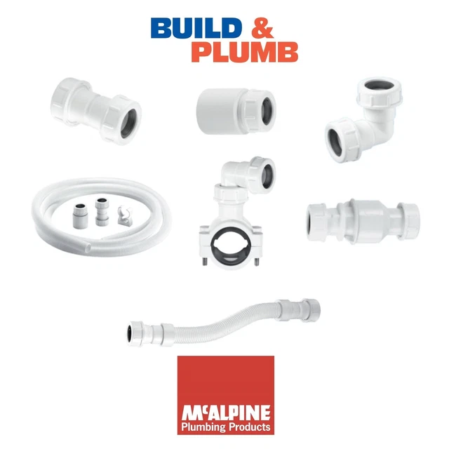 MCALPINE COMPRESSION OVERFLOW Pipe Fittings Straight Elbow Flexible ...