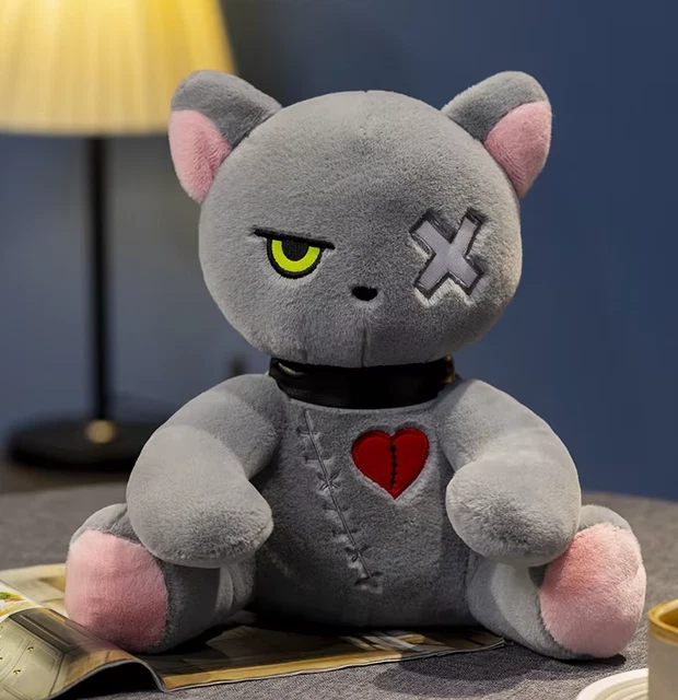 REBORN GREY CAT plush soft toy sitting 9" cuddly teddy kitten cat £13. ...