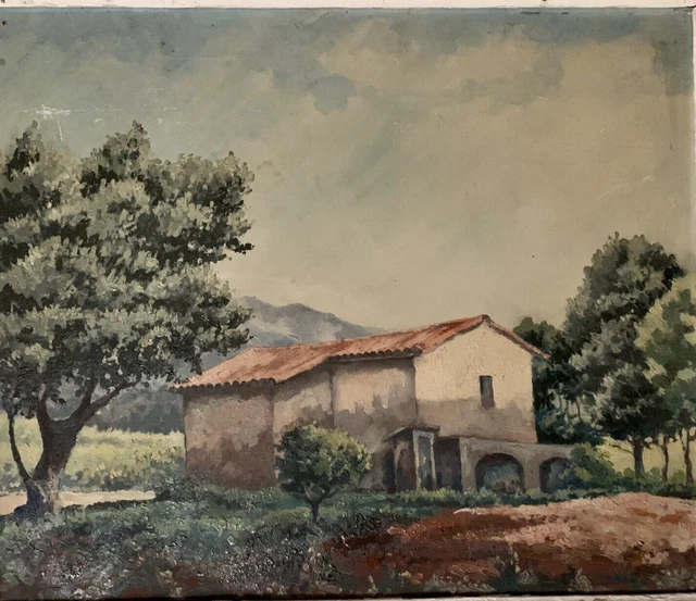 ANCIEN TABLEAU HUILE XX paysage de Provence corps de ferme fauvisme signé GARCIN EUR 48,00 ...