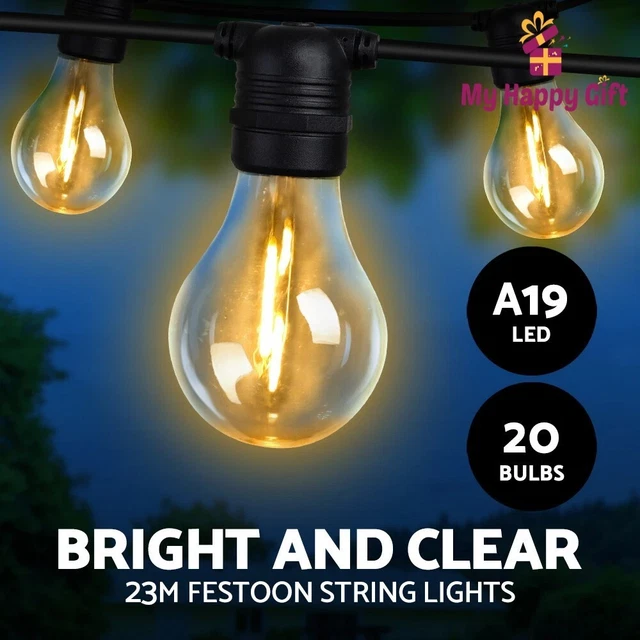 23M LED FESTOON String Lights Outdoor Christmas Decorations Wedding ...