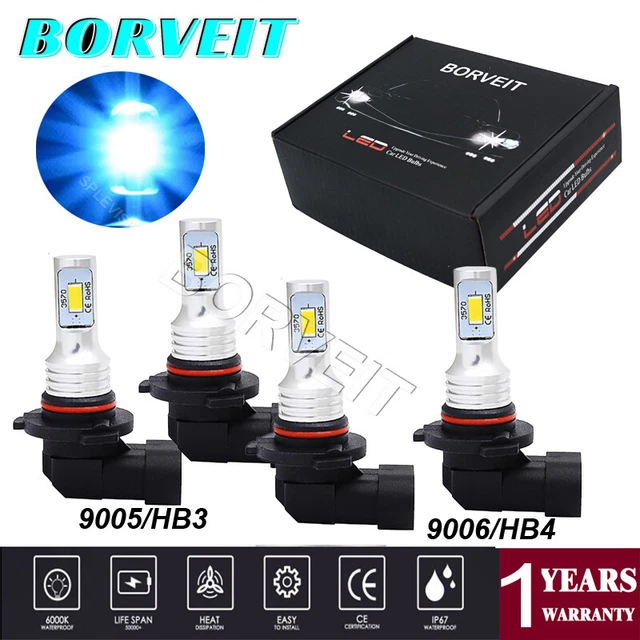 4X 8000K LED Headlights For Toyota LandCruiser 100 Series 1998-2005 Hi ...