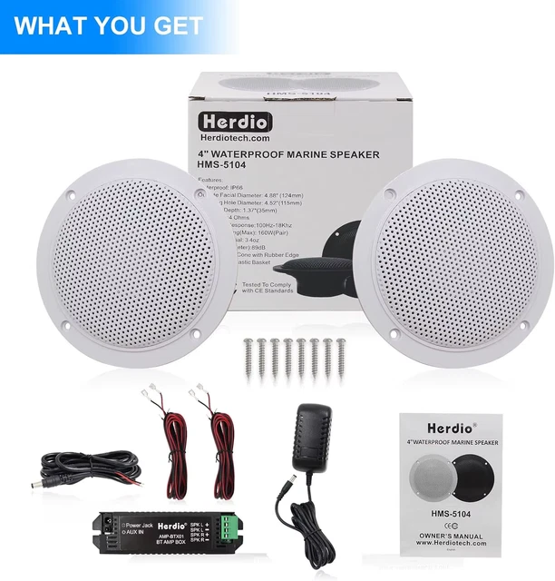 4& WATERPROOF MARINE Bluetooth Ceiling Speakers Flush Mount Boat Home £ ...