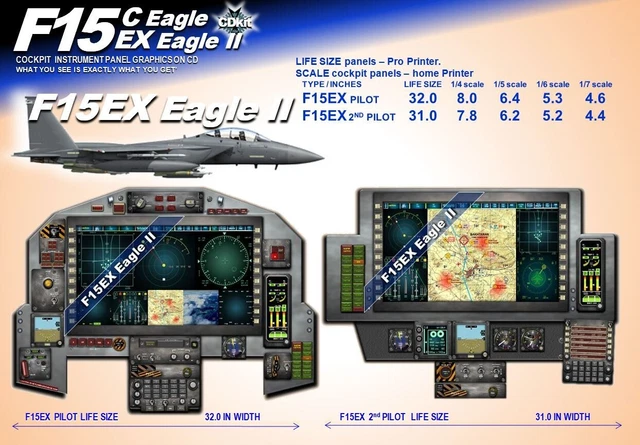 F15C + F15EX EAGLES COCKPIT instrument panel CDkit £34.38 - PicClick UK