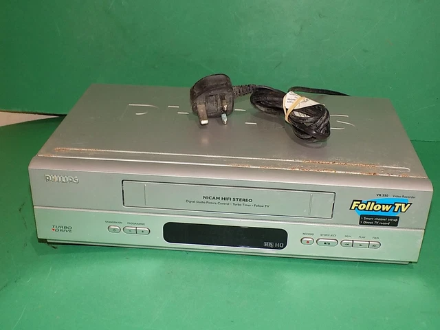 PHILIPS VCR VHS VIDEO CASSETTE RECORDER Vintage VR550 Silver FAULTY SPARES EUR 12,55 - PicClick FR