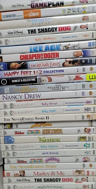 WHOLESALE LOT 100+ DVDs Kids & Family Children's Baby Pixar Disney Barbie Potter $44.62 ...