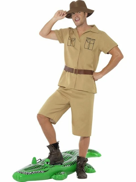 DE L'ADULTE HOMME Safari Explorateur Hunter Keeper Costume Déguisement ...