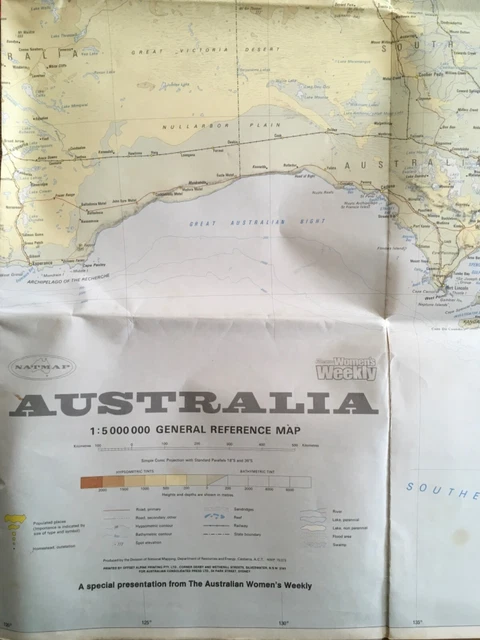 MAP OF AUSTRALIA Australian Women's Weekly Natmap 95x77cm £5.43 ...