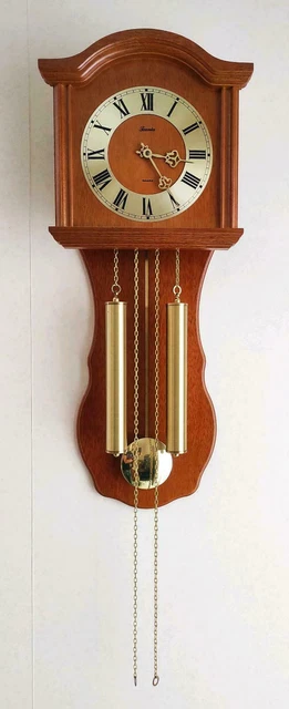 SCANIA QUARZ PENDELUHR Holz Hermle 2212 Wanduhr mit Pendel (Batterie ...