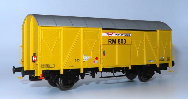 RIVAROSSI HR S 6639 H0 H.F. Wiebe Güterwagen RM 803 mit Schlusslicht ...