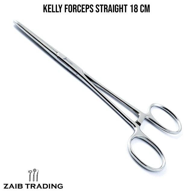 HEMOSTATIC SURGICAL KELLY Forceps 18cm Locking Artery Hemostat Needle ...