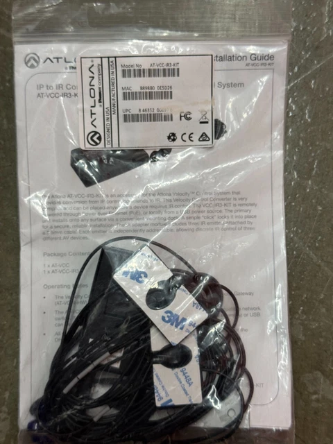 ATLONA AT-VCC-IR3-KIT IP to IR Command Converter for Velocity Control ...