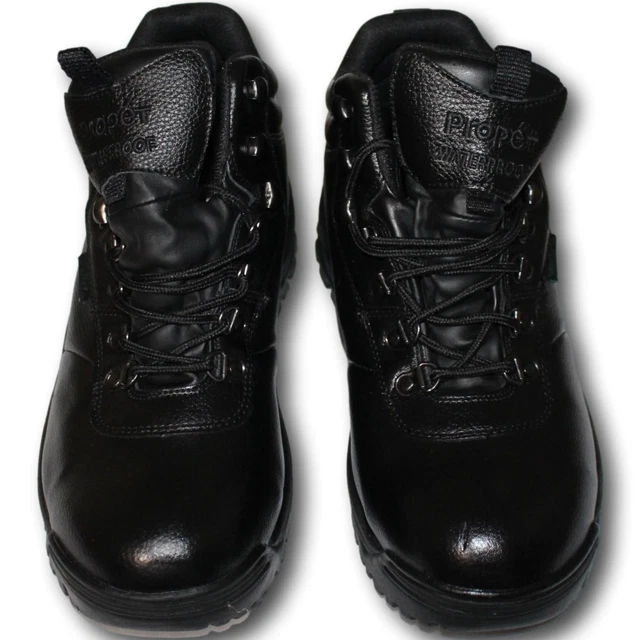 PROPET MEN'S SZ 9.5 3E EEE Cliff Walker Black Leather Boots NWOB Defect ...