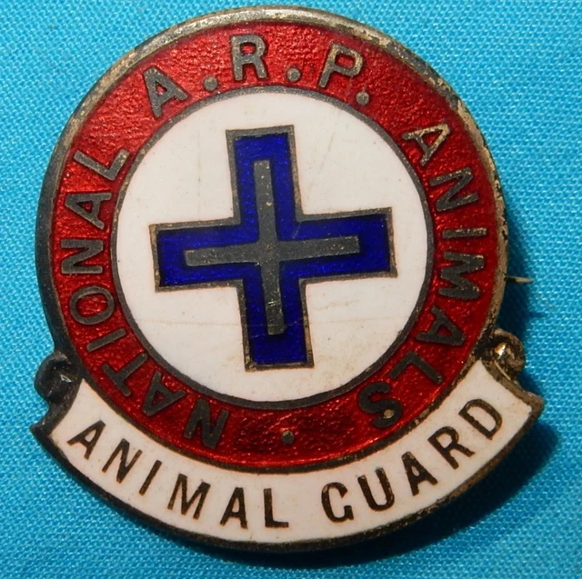 WW2 NATIONAL ARP Animals Animal Guard Badge Air Raid Precautions World ...